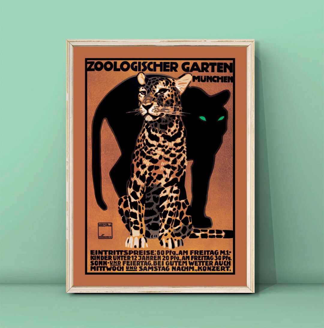 Ludwig Hohlwein Leopard Poster: Vintage Animal Print (digital Download ...