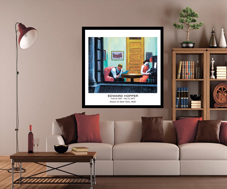 Edward Hopper Room in New York 1932 Print Wall Art,hopper Poster ...