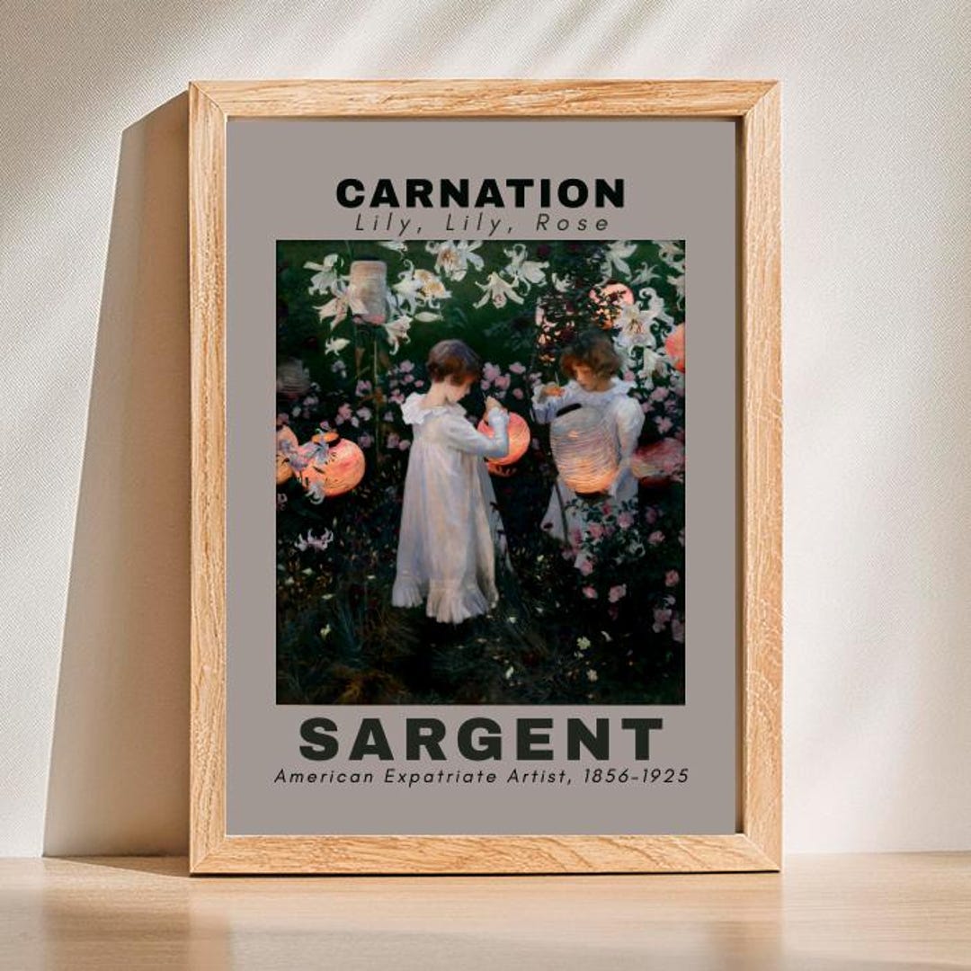 John Singer Sargent Carnation, Lily, Lily and Rose Print,sargent ...