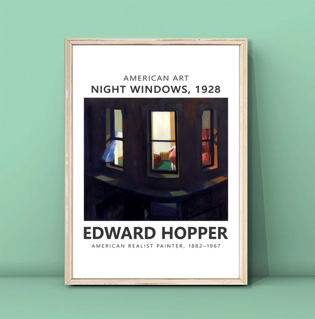 Edward Hopper Night Windows, 1928 Print Wall Art,hopper Painting,hopper ...