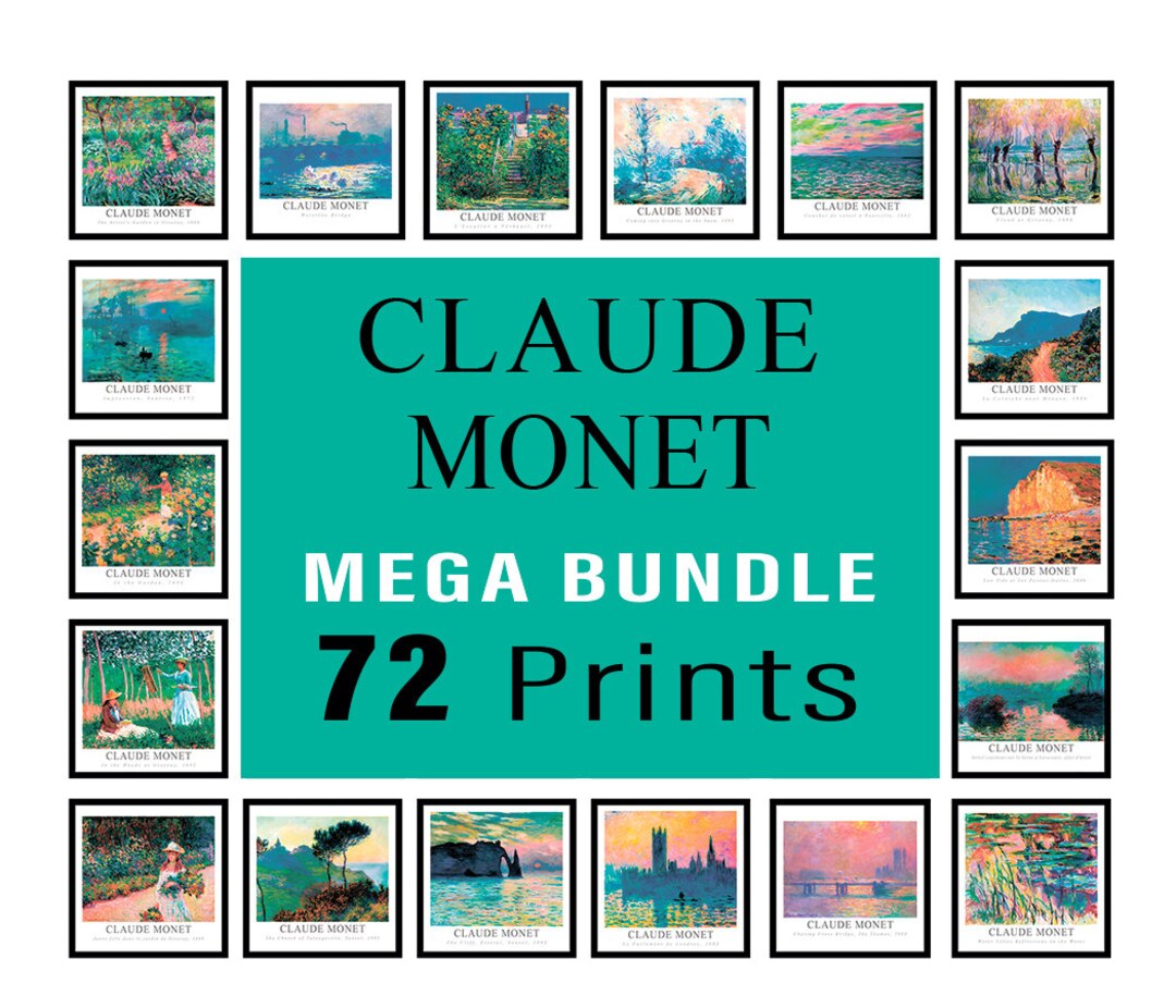 Set of 72 Claude Monet Print,72 Pieces of Claude Monet Posters,claude ...