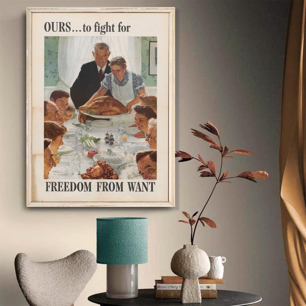 Set of 4 Norman Rockwell Four Freedoms Print,freedom From Fear, Freedom ...