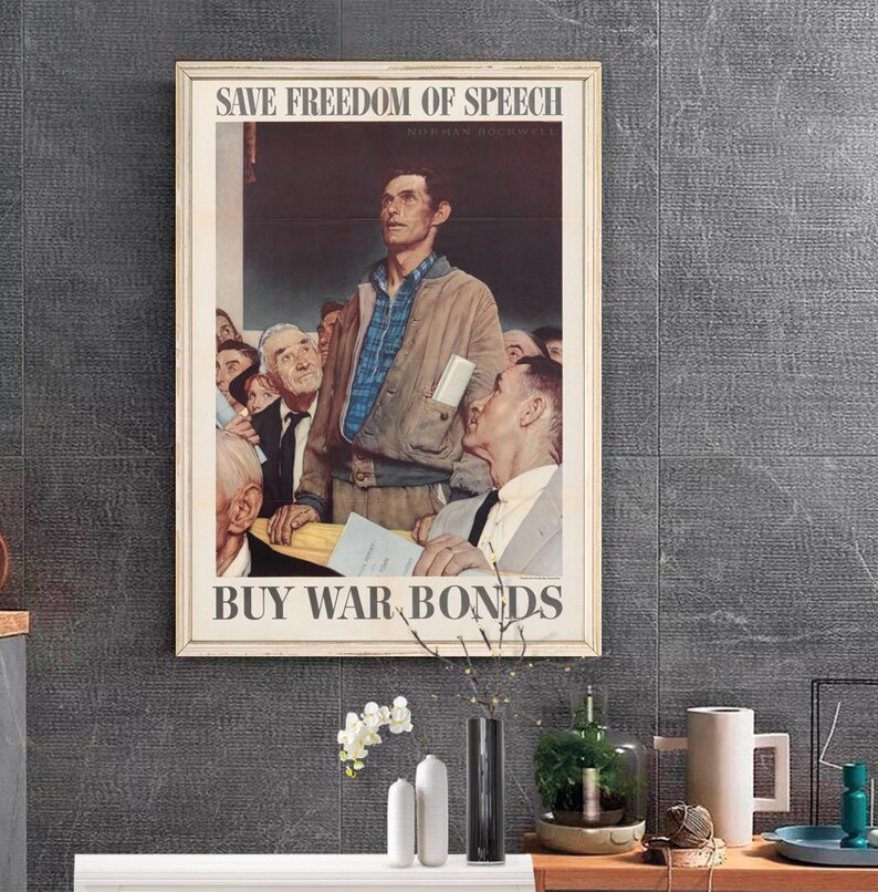 Set of 4 Norman Rockwell Four Freedoms Print,freedom From Fear, Freedom ...