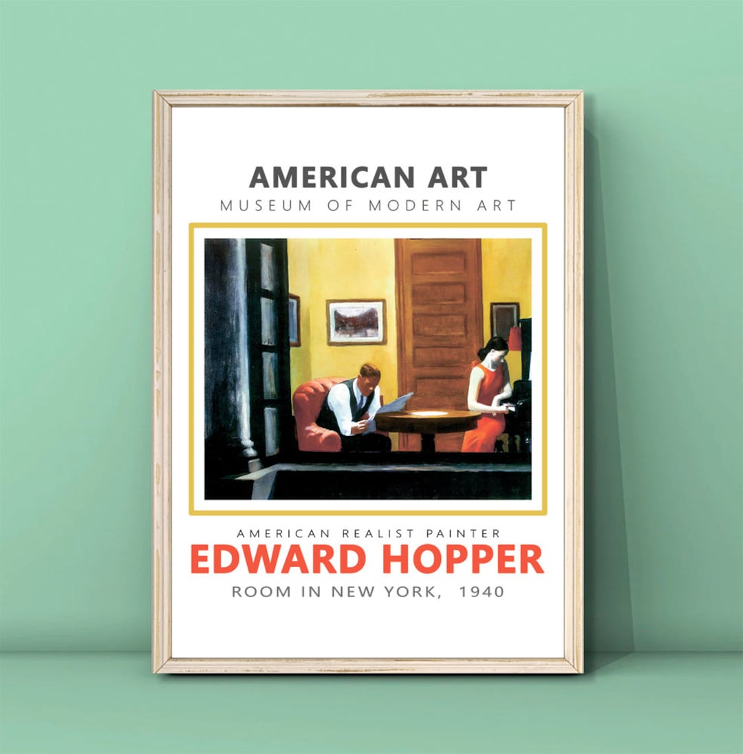 Edward Hopper, Room in New York, 1932 Print Wall Art,hopper Painting ...