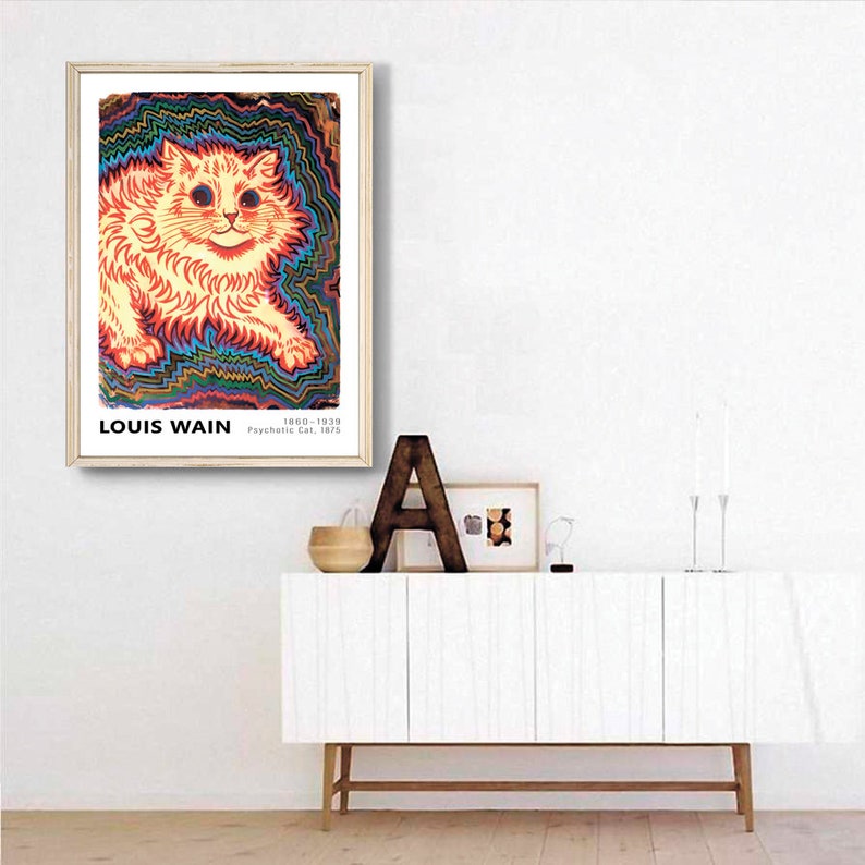 Louis Wain Cat Illustration Poster: Vintage Wall Art (digital Download ...