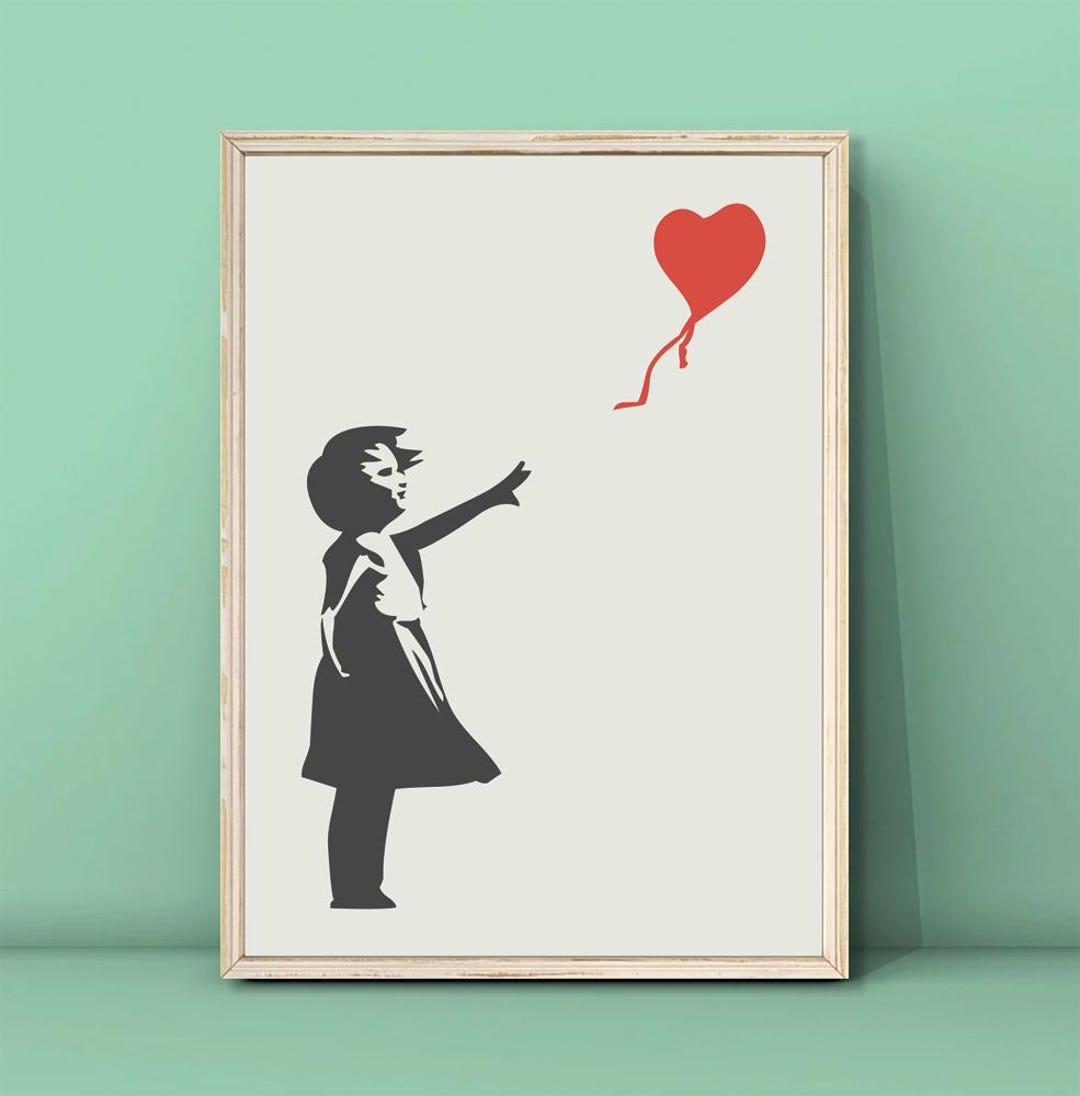 Banksy Red Balloon Girl Poster,banksy Graffiti Wall Art,banksy Girl ...