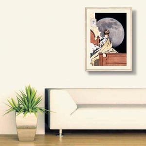 Edward Hopper Boy and Moon Poster,altered Art Print,the Moon Painting ...
