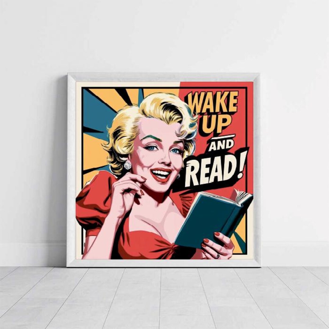 Blonde Woman Reading Poster,wake up and Read Poster,book Lovers Poster ...