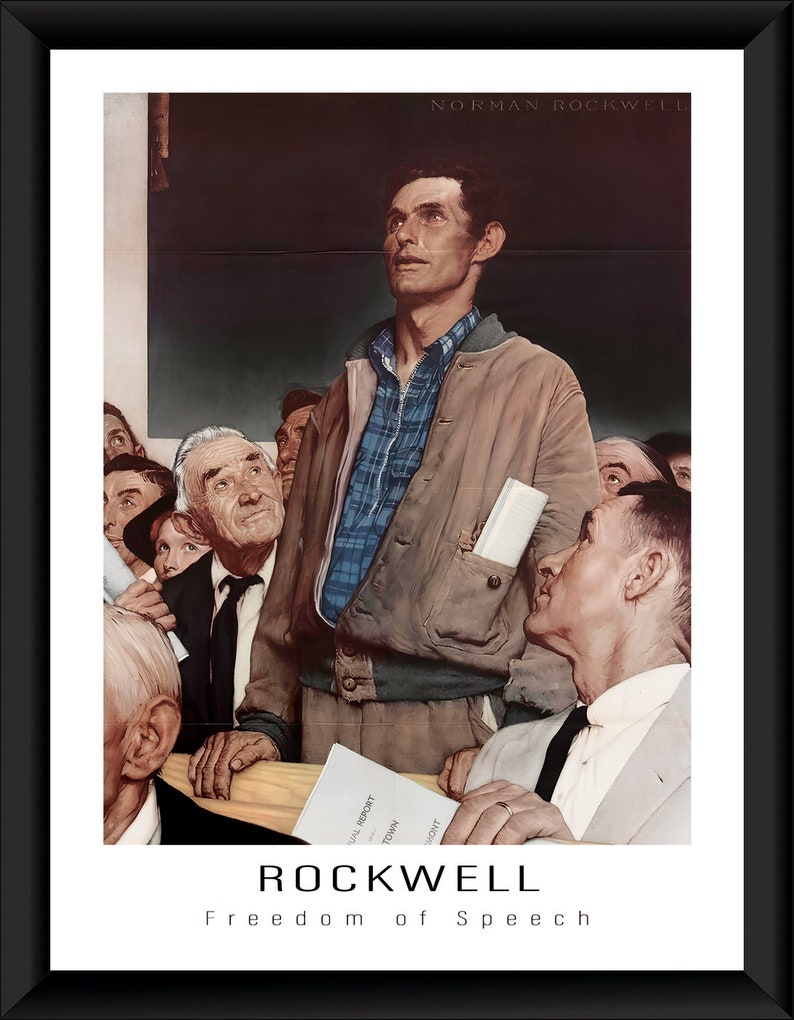 Set of 4 Norman Rockwell Four Freedoms Printfreedom From - Etsy