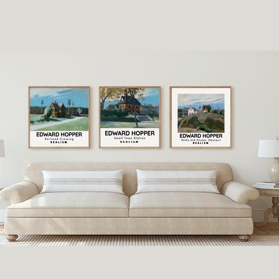Set of 3 Edward Hopper Print,edward Hopper Poster,hopper Houses Print ...