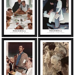 Set of 4 Norman Rockwell Four Freedoms Printfreedom From - Etsy