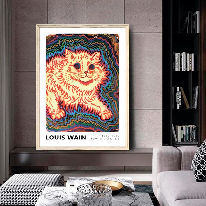 Louis Wain Cat Illustration Poster: Vintage Wall Art (digital Download ...