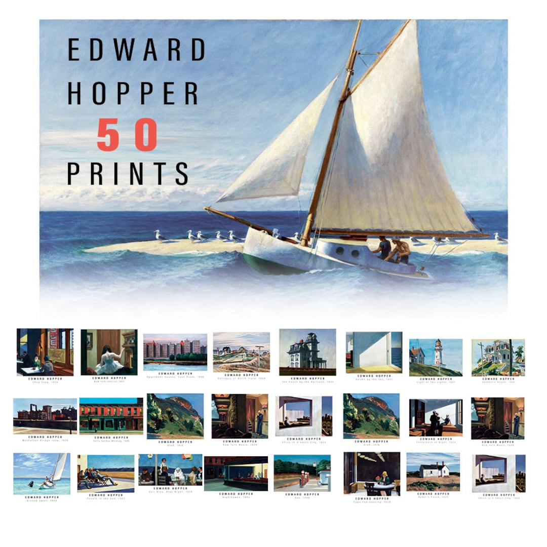 Set of 50 Edward Hopper Print,50 Pieces of Edward Hopper Posters,edward ...