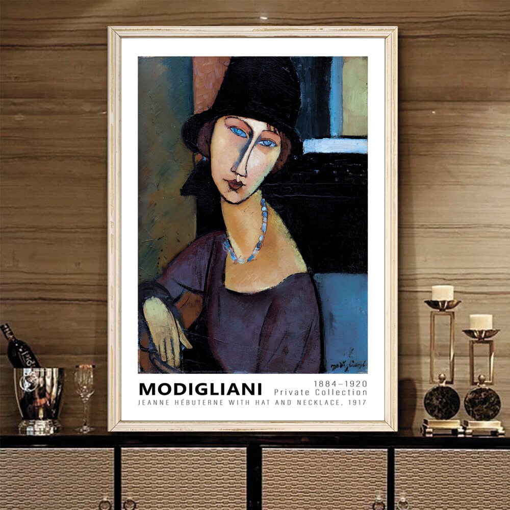 Amedeo Modigliani Jeanne Hebuterne With Hat and Necklace (cropped ...