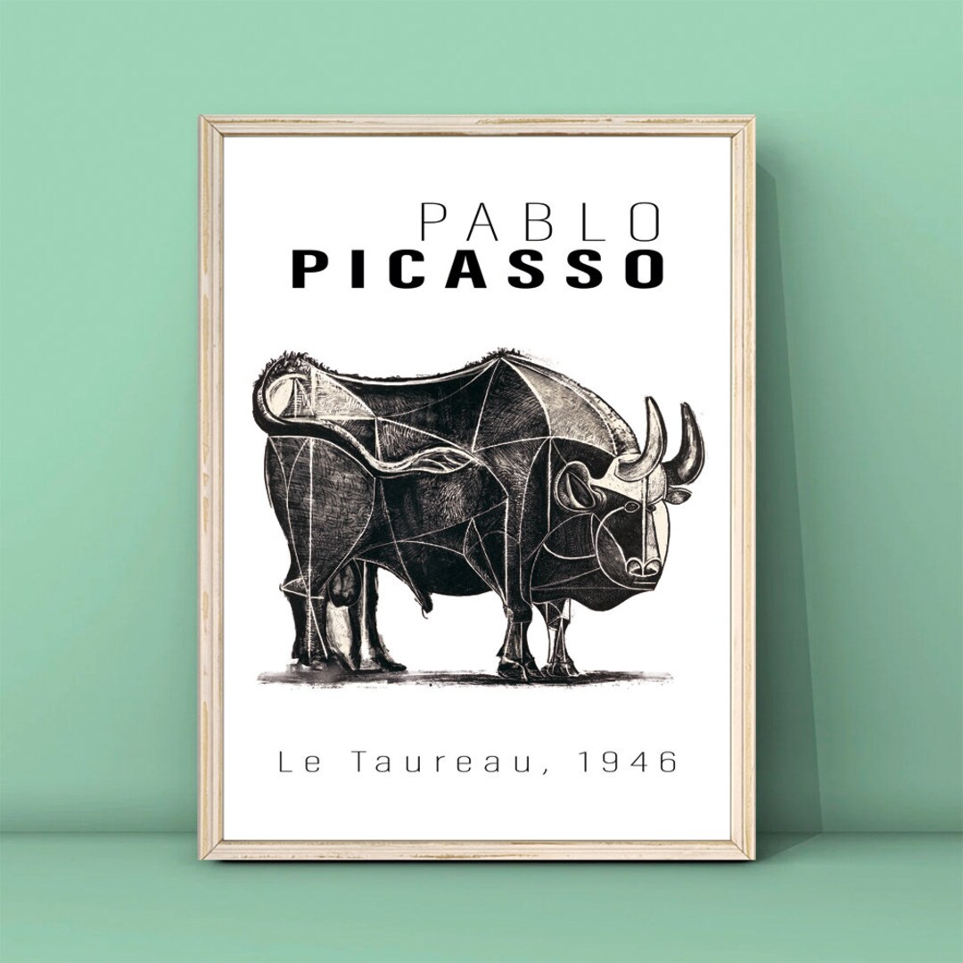 Pablo Picasso Bull Print,Animal Sketch Print,Picasso Bull Poster,Animal ...