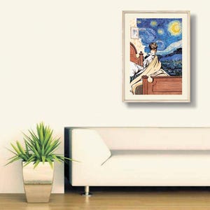 Edward Hopper Boy and Moon the Starry Night Poster,altered Art Print ...