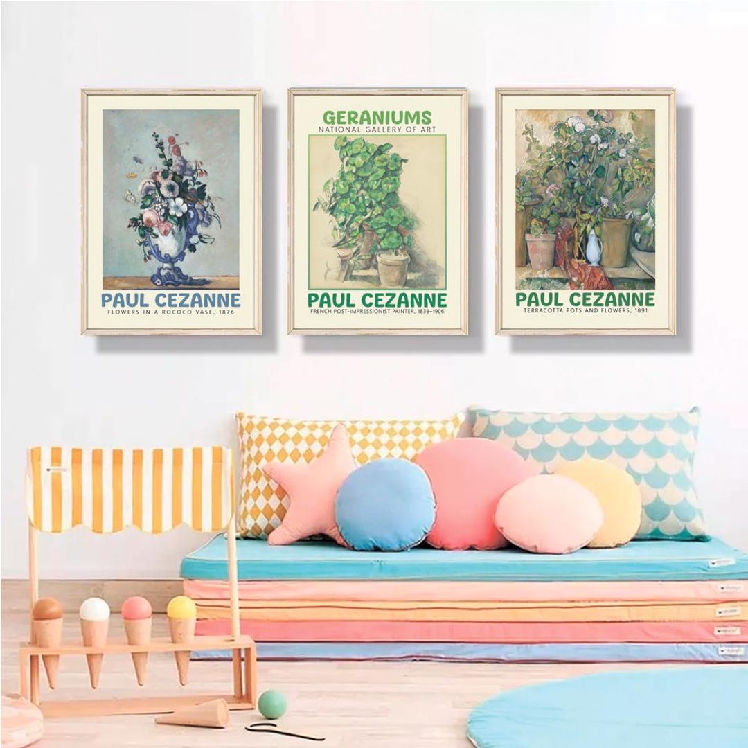 Set of 3 Paul Cézanne Flowers Print,cezanne Painting,cezanne Flower ...