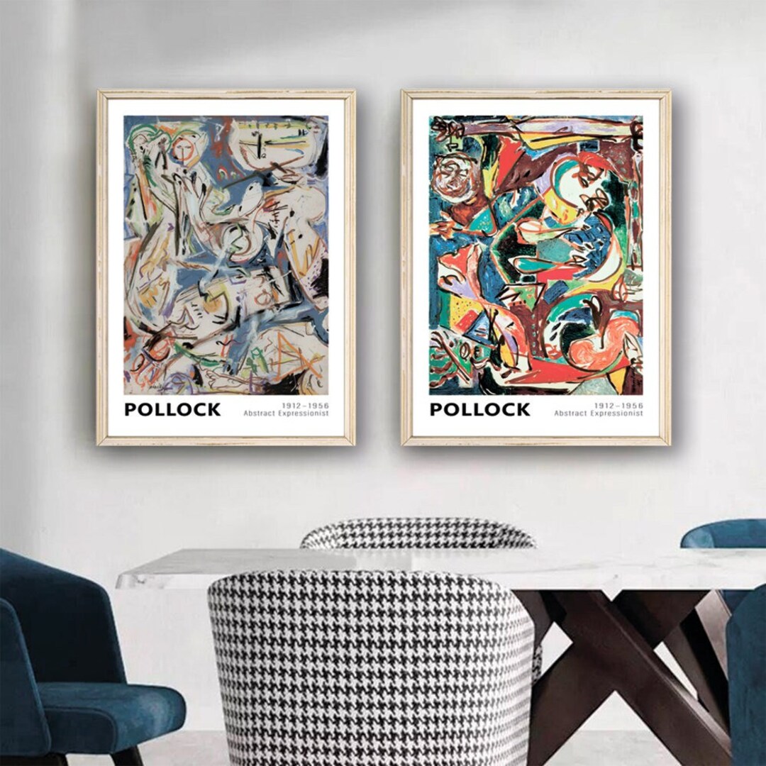 Set of 2 Jackson Pollock Abstract Print,exhibition Poster,pollock ...