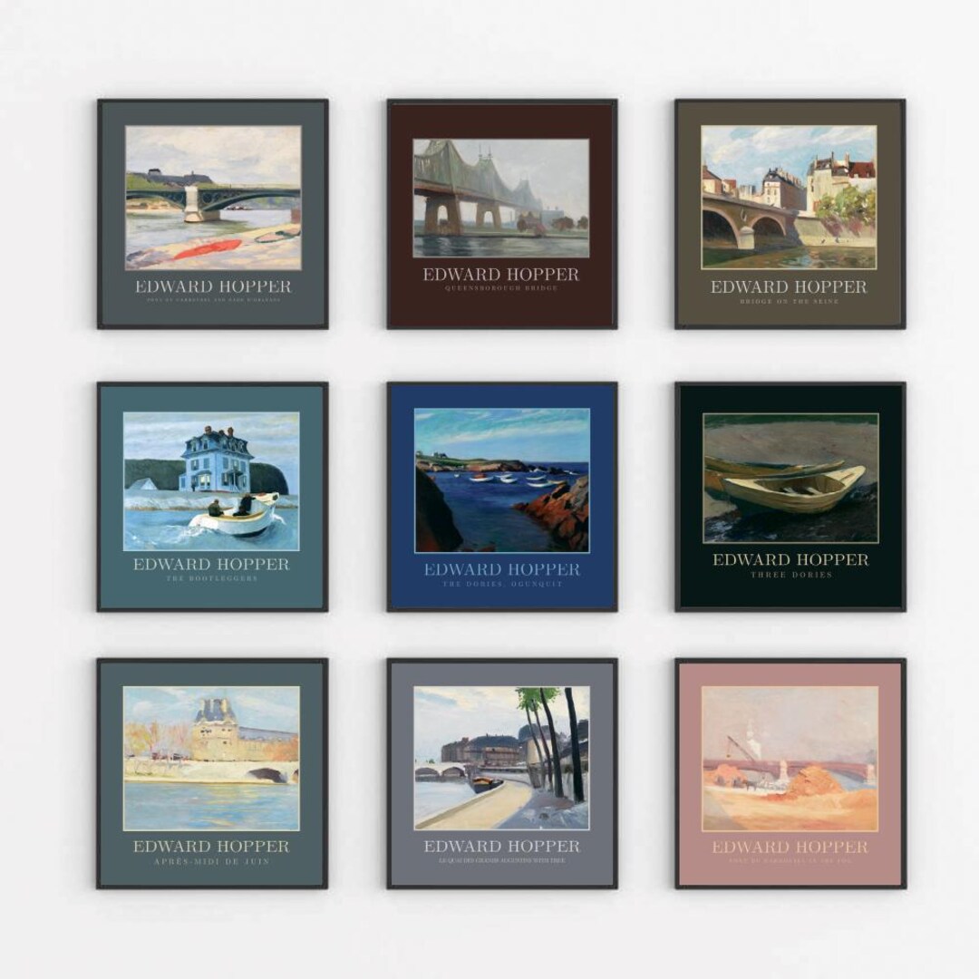 Edward Hopper Print Set: Landscape Artworks, Gallery Wall (digital ...