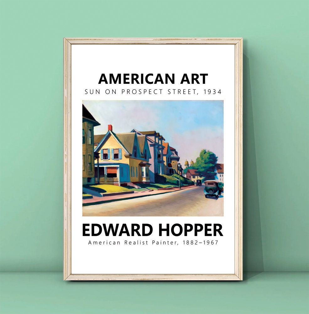 Edward Hopper 'sun on Prospect Street' Print: Vintage Realism Poster ...