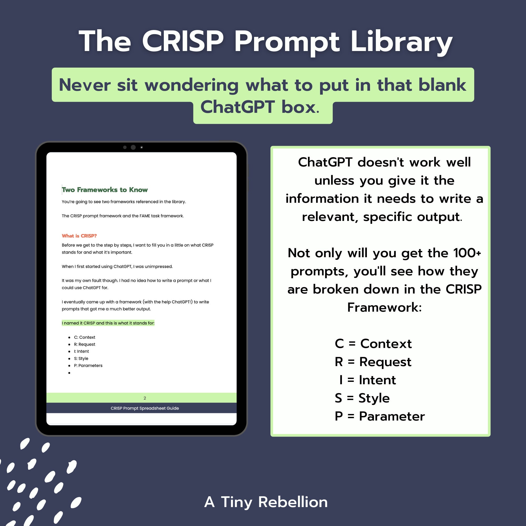 The Chatgpt CRISP Prompt Library for Solopreneurs - Etsy