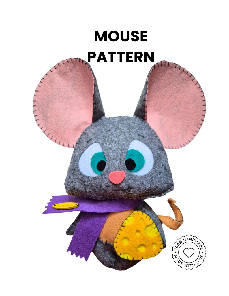 Mouse Sewing Pattern, Cute Mouse Toy Pattern 20 Cm, PDF File, Instant ...