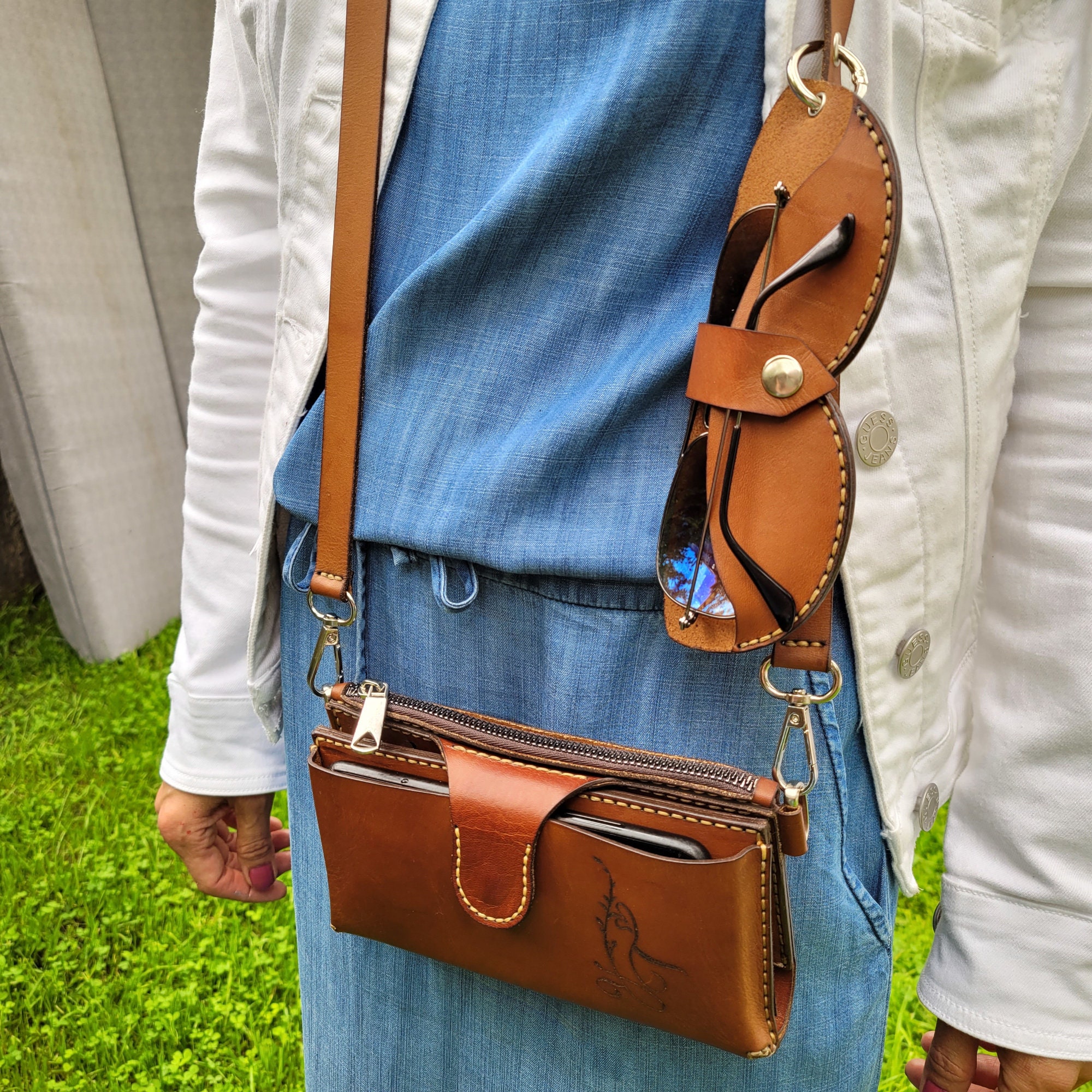 Leather Purse Women, Leather Purse Zipper, iPhone Case, Crossbody ...