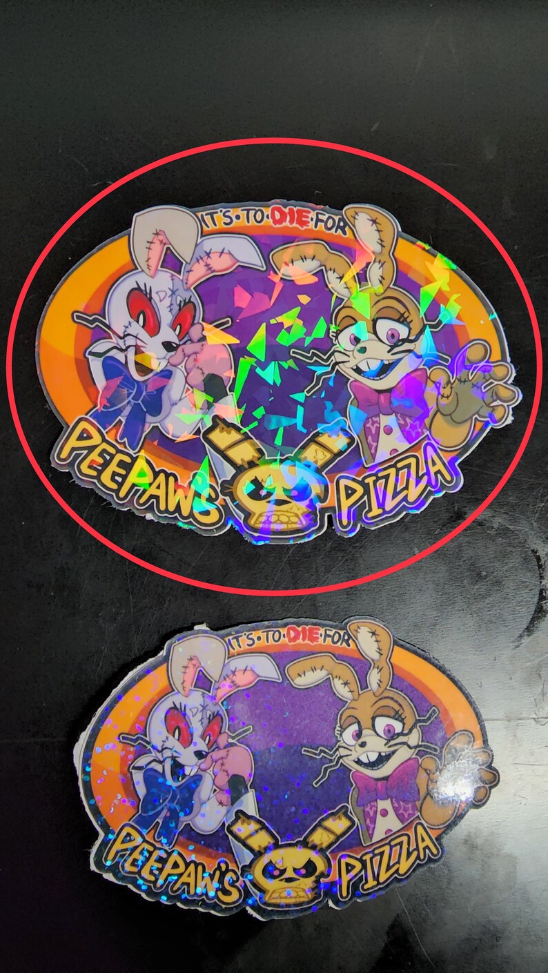 Glitchtrap Vanny Peepaw Pizza Sticker FNAF - Etsy