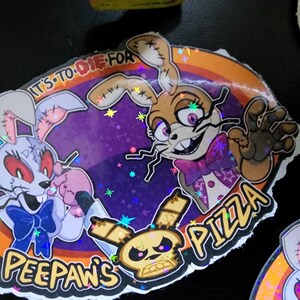 Glitchtrap Vanny Peepaw Pizza Sticker FNAF - Etsy