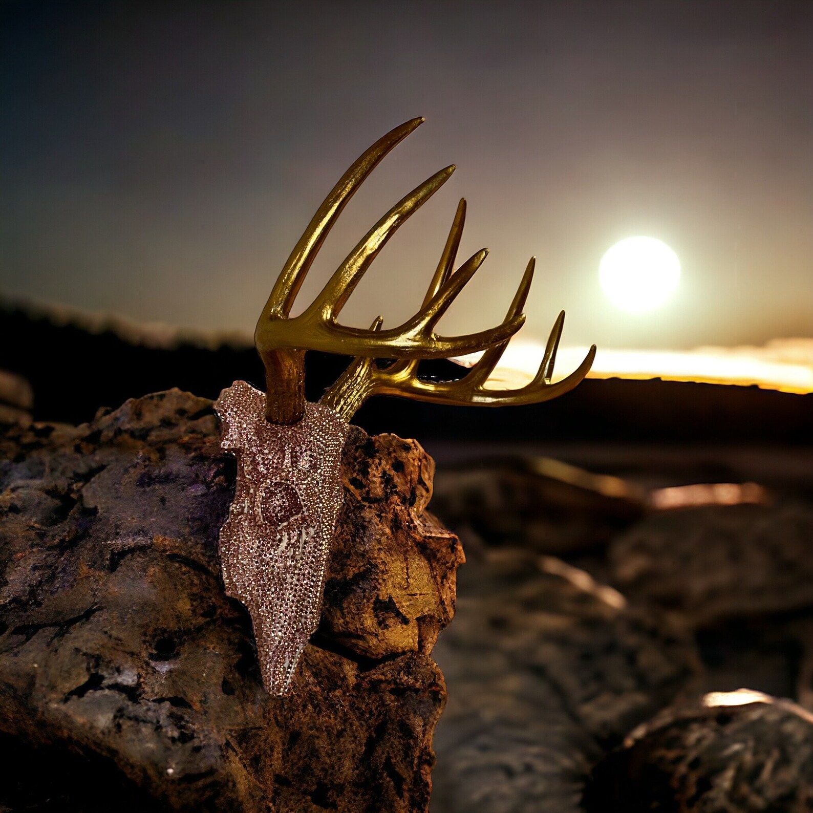 Rhinestone Faux Deer Head With Antlers - Etsy