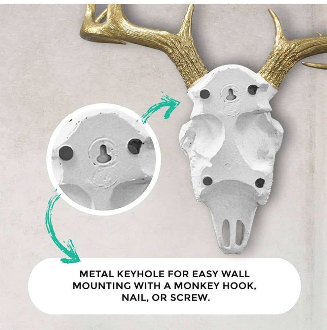 Rhinestone Faux Deer Head With Antlers - Etsy