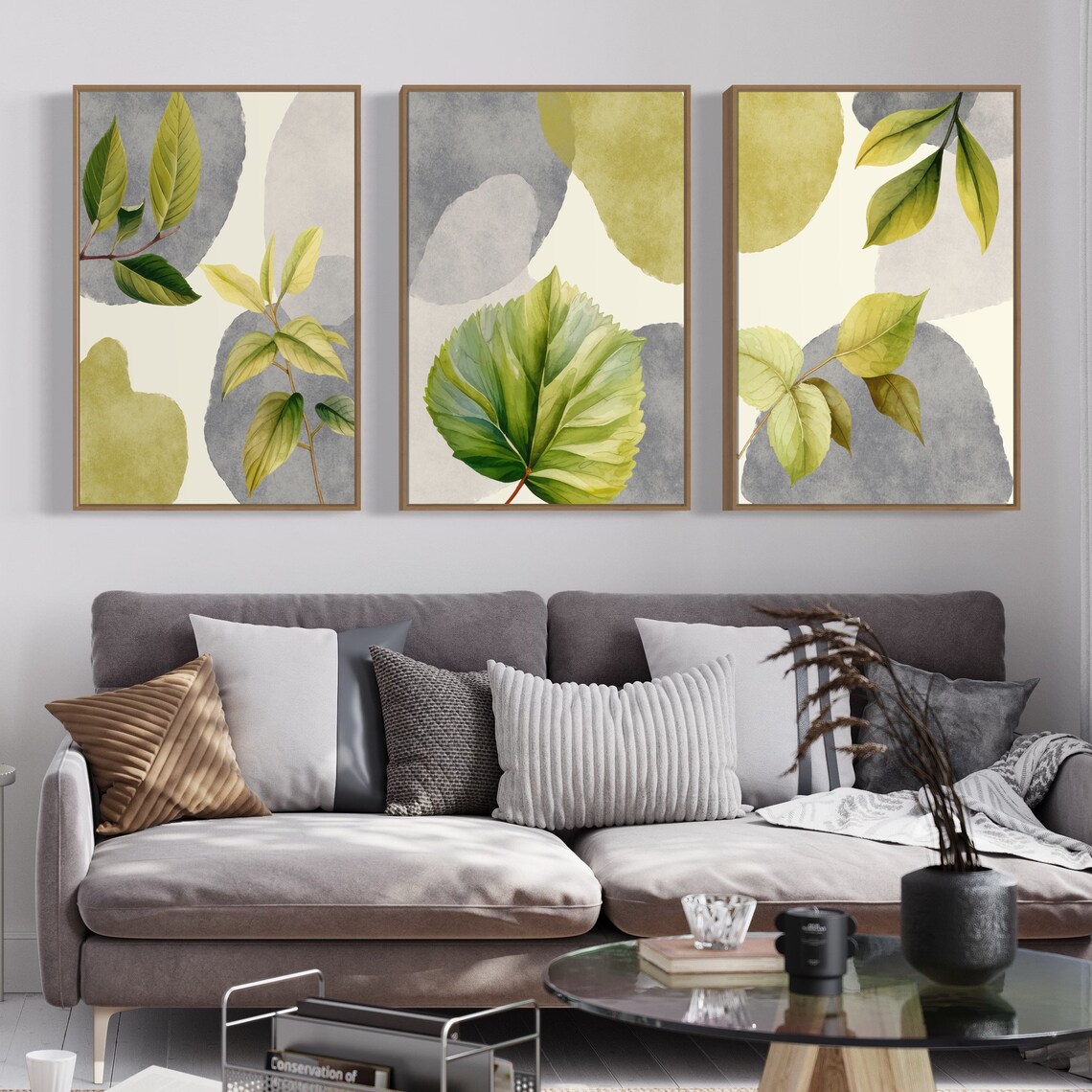 Abstract Botanical, Boho Style Prints, Earth Tone Wall Art, Mid Century ...