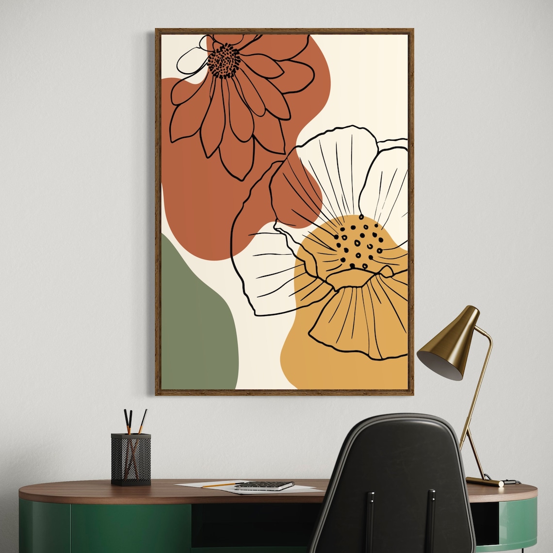 Boho Abstract Wall Art Prints, Boho Wall Decor, Set of 3 Prints, Boho Wall Art, Mid Century ...