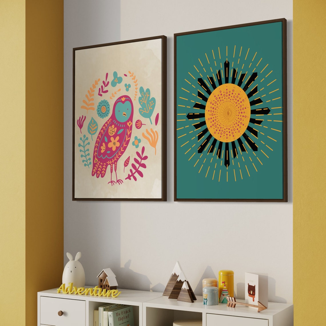 Boho Wall Art Bundle, Mid Century Art Prints, Modern Wall Decor ...