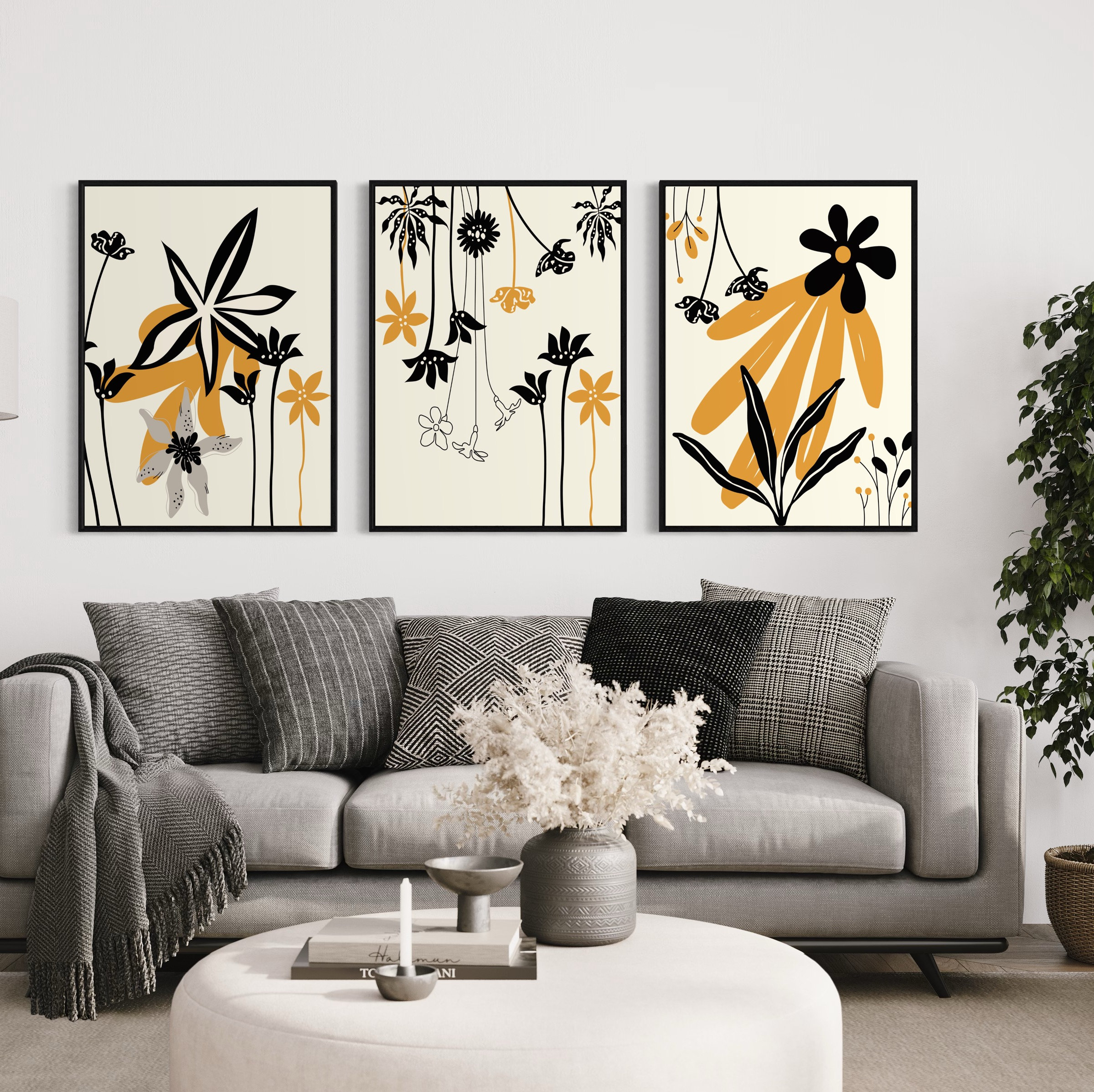Modern Abstract Wall Art Prints, Modern Wall Decor, Set of 3 Prints ...