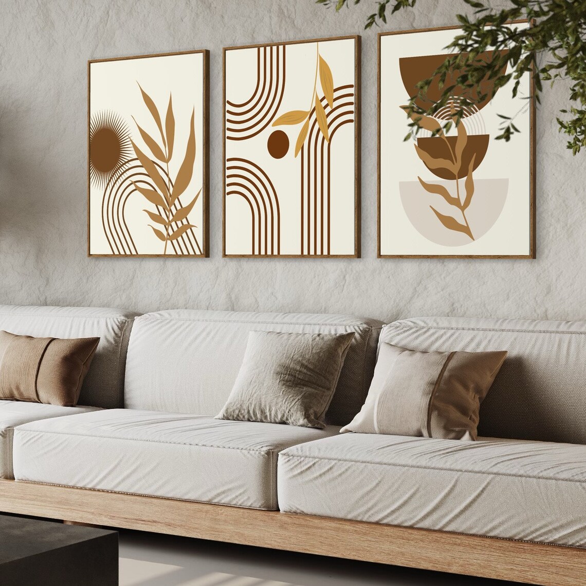 Boho Wall Art, Boho Art Prints Set of 3, Printable Art, Boho Rainbow Prints, Abstract Boho ...