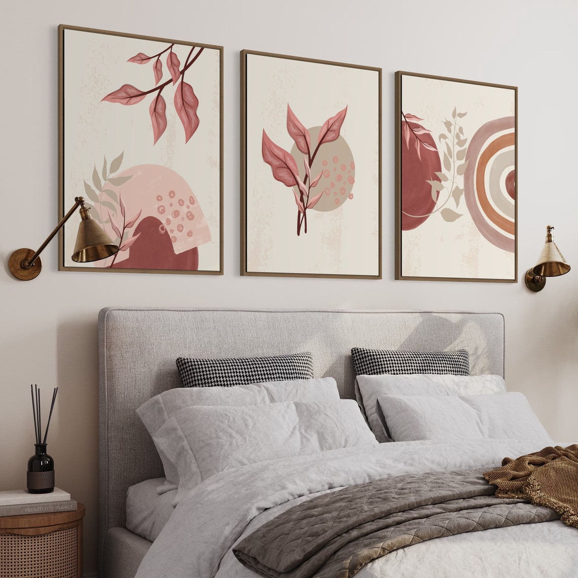 Boho Abstract Wall Art Prints Boho Wall Decor Set of 3 - Etsy
