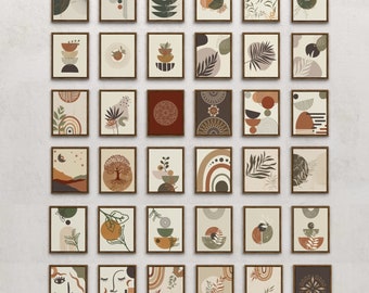 Boho Wall Art Bundle, Mid Century Art Prints, Modern Wall Decor ...