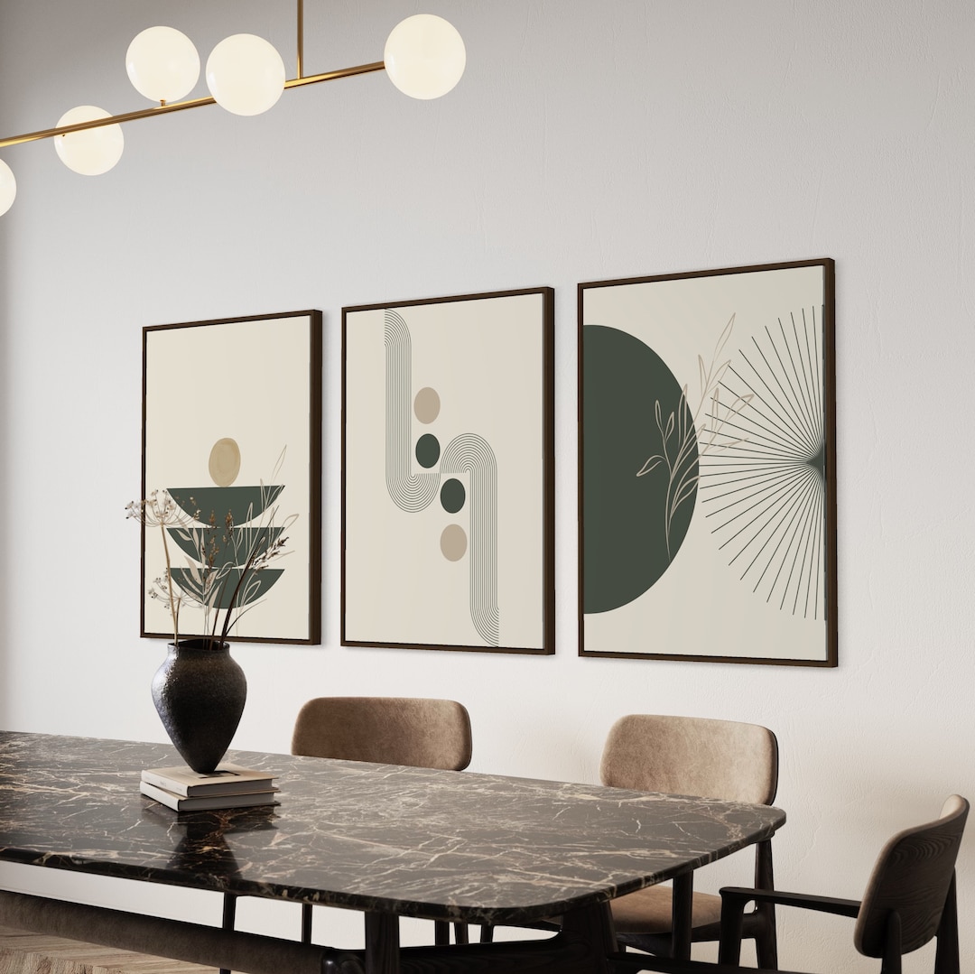 Boho Abstract Wall Art Prints, Boho Wall Decor, Set of 3 Prints, Boho ...