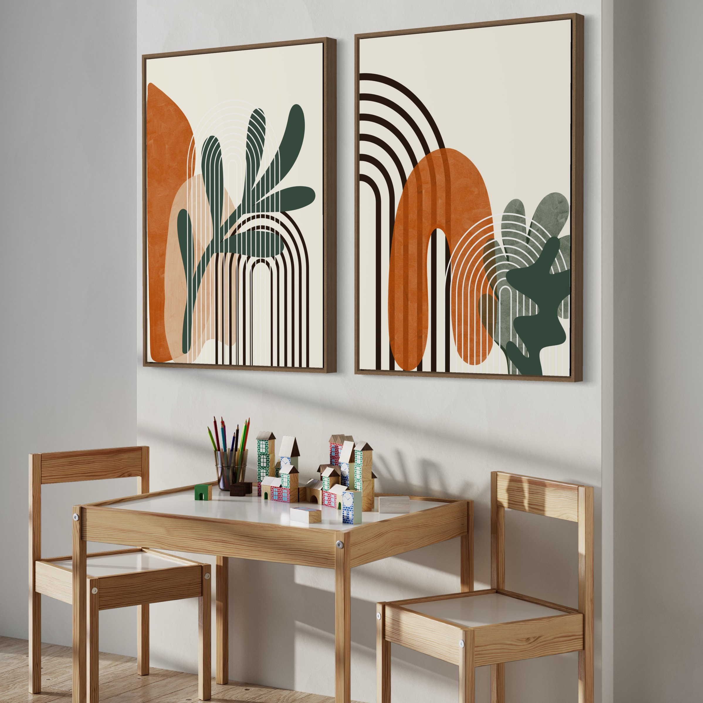 Boho Wall Art Set Boho Art Set of 2 Prints Printable Modern Art Boho ...