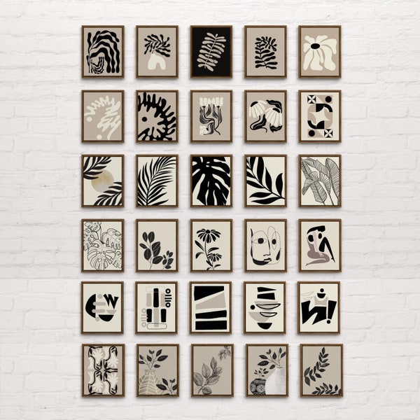 Boho Wall Art Bundle, Mid Century Art Prints, Modern Wall Decor ...