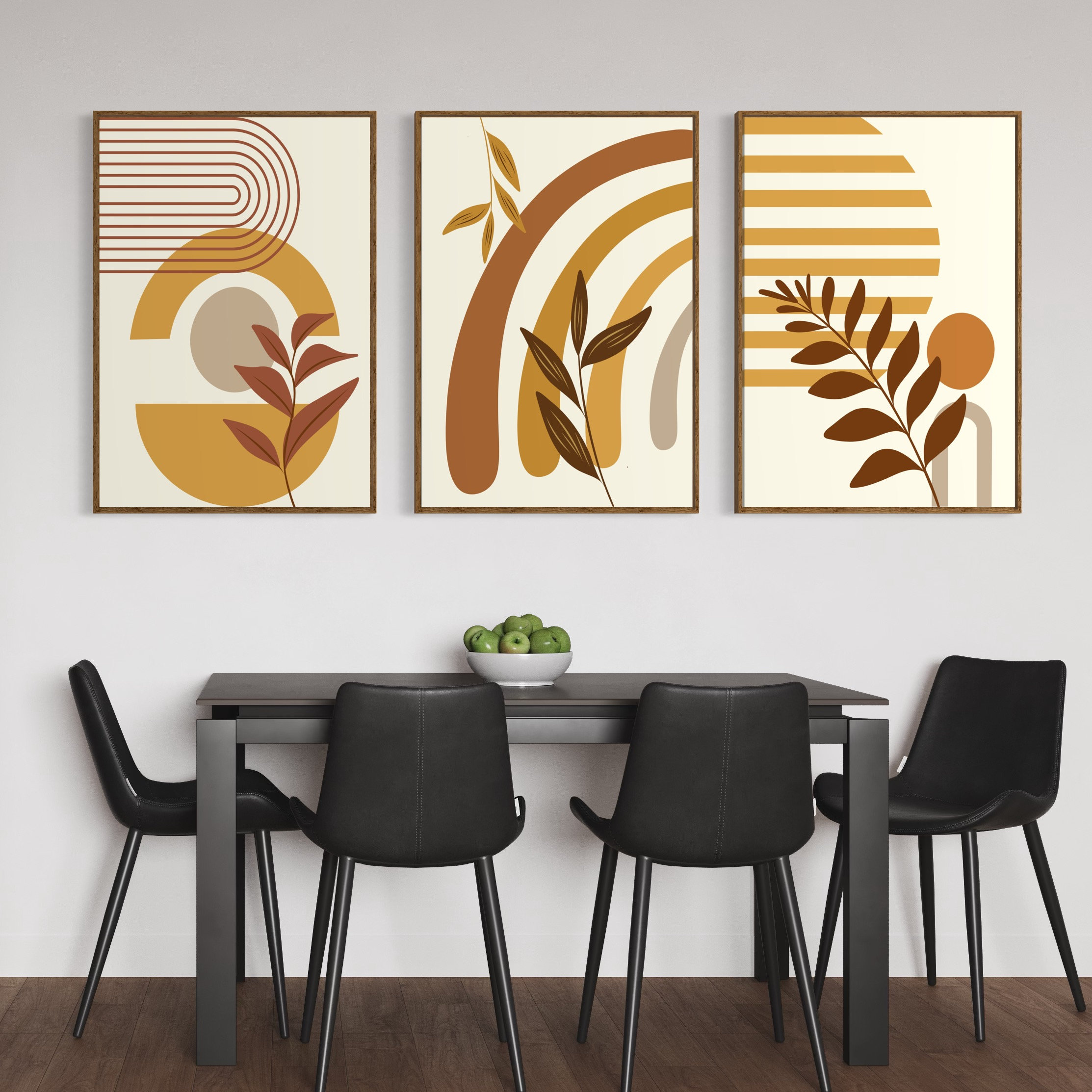 Boho Wall Art, Boho Art Prints Set of 3, Printable Art, Boho Rainbow Prints, Abstract Boho ...