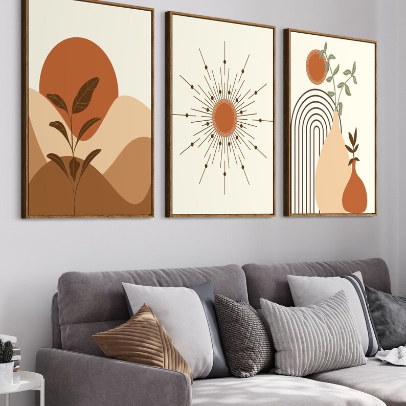 Boho Wall Art, Boho Art Prints Set of 3, Printable Art, Boho Rainbow ...
