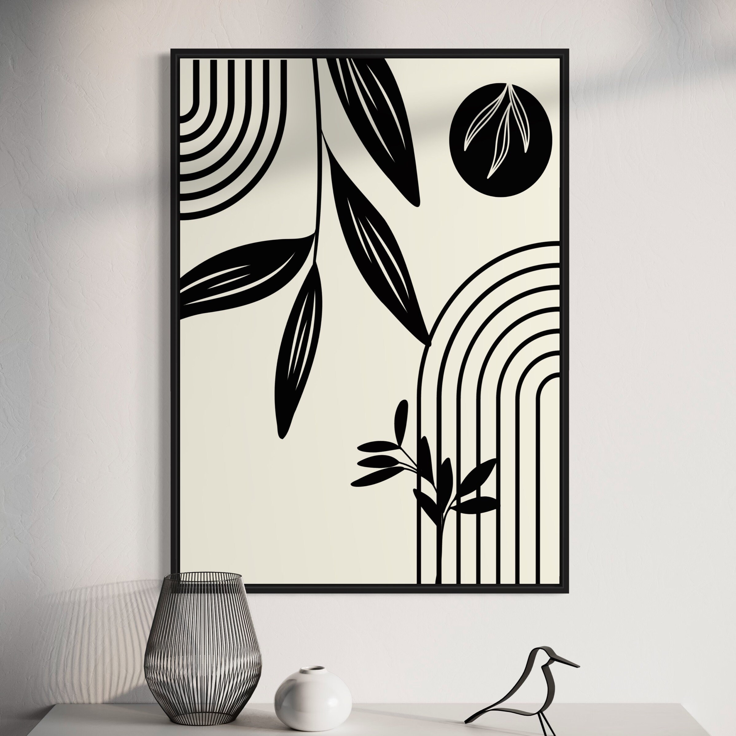 Printable Boho Mid Century Modern Wall Art Set of 2 Prints - Etsy