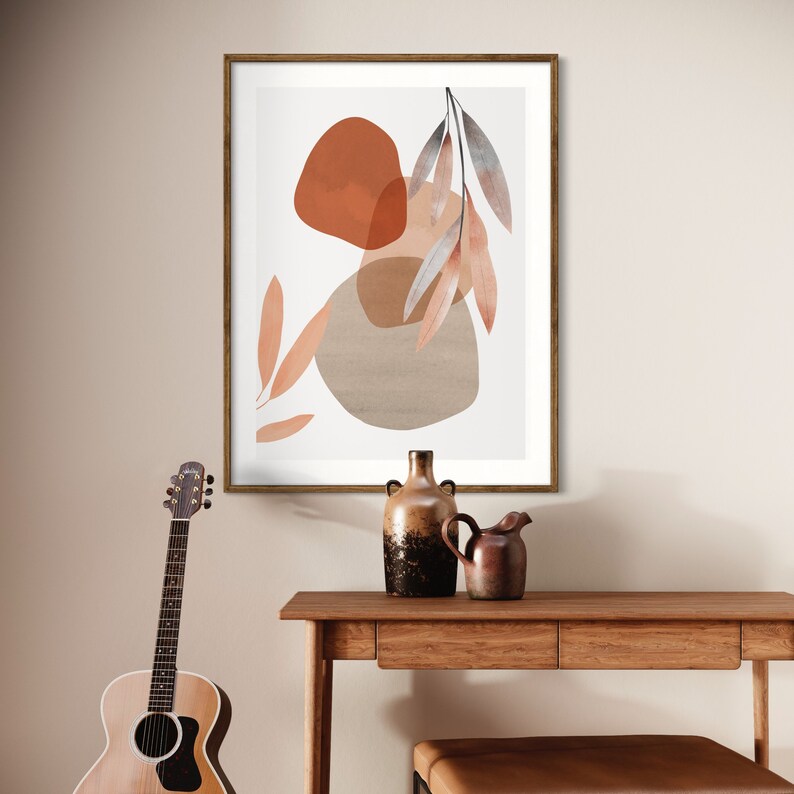 Boho Wall Art, Boho Art Print, Printable Wall Art, Boho Shapes Poster ...