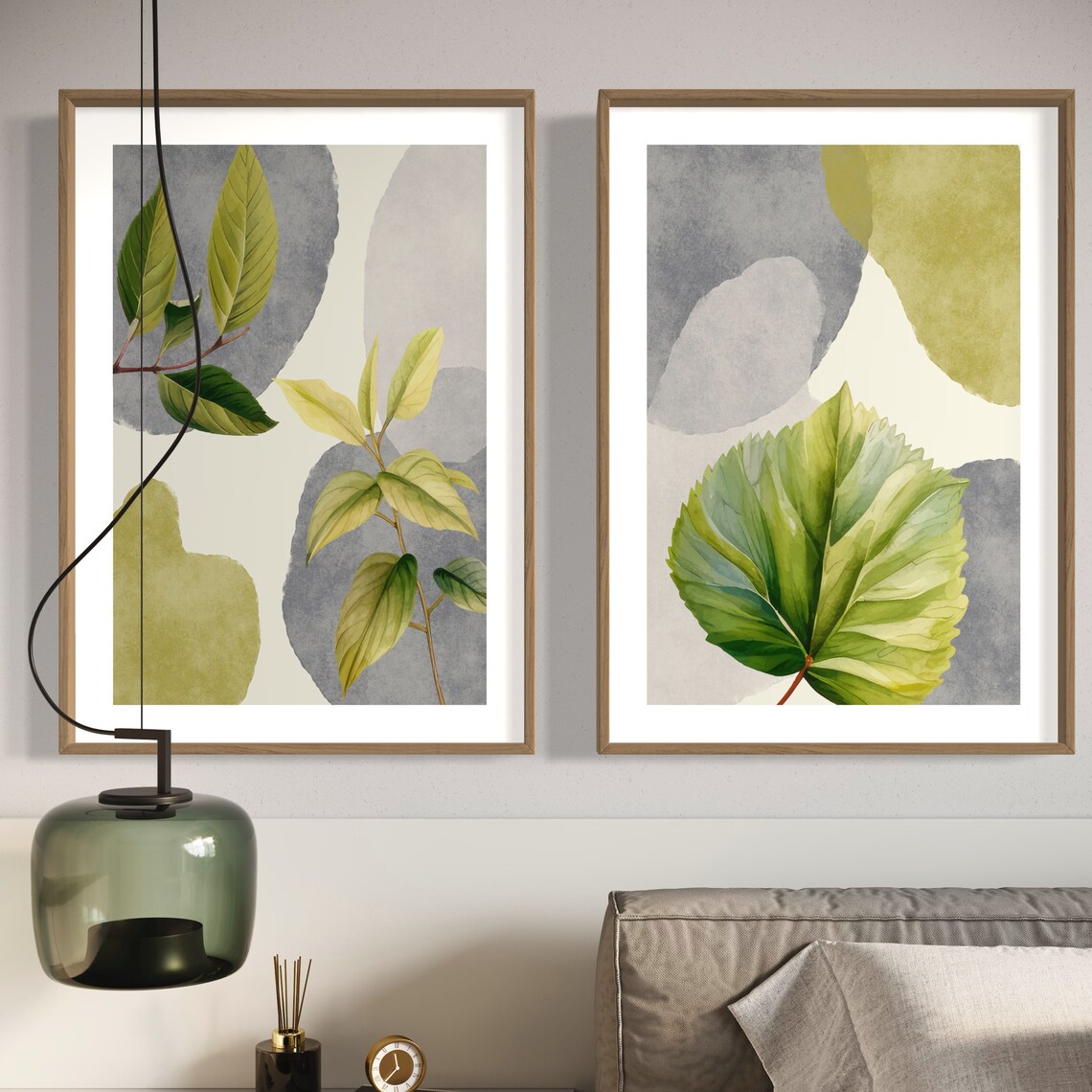 Abstract Botanical, Boho Style Prints, Earth Tone Wall Art, Mid Century ...