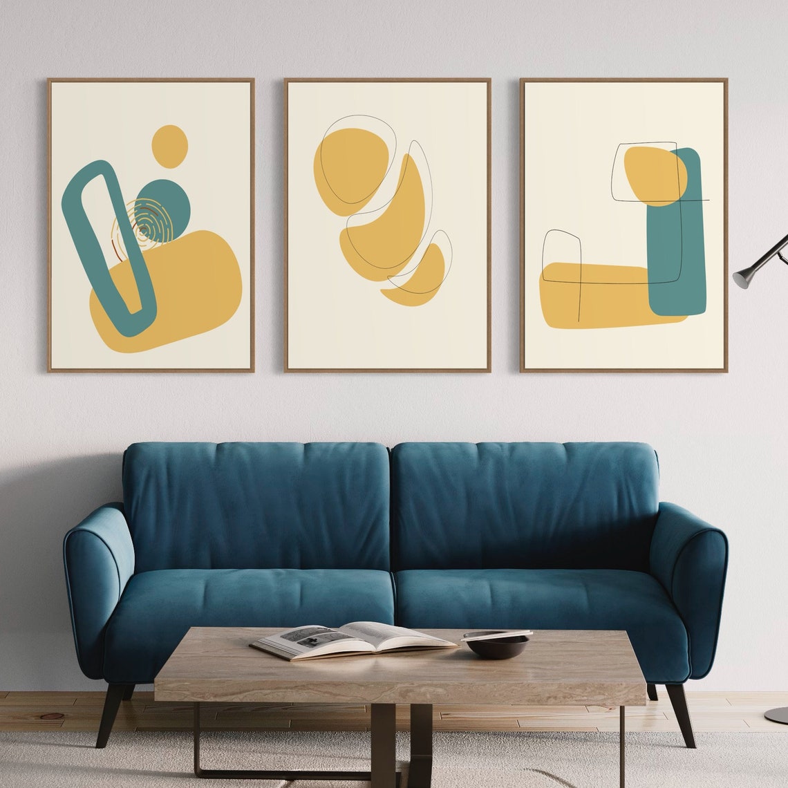 Mid Century Modern Art Prints Set of 6, Modern Wall Art Decor, Boho ...