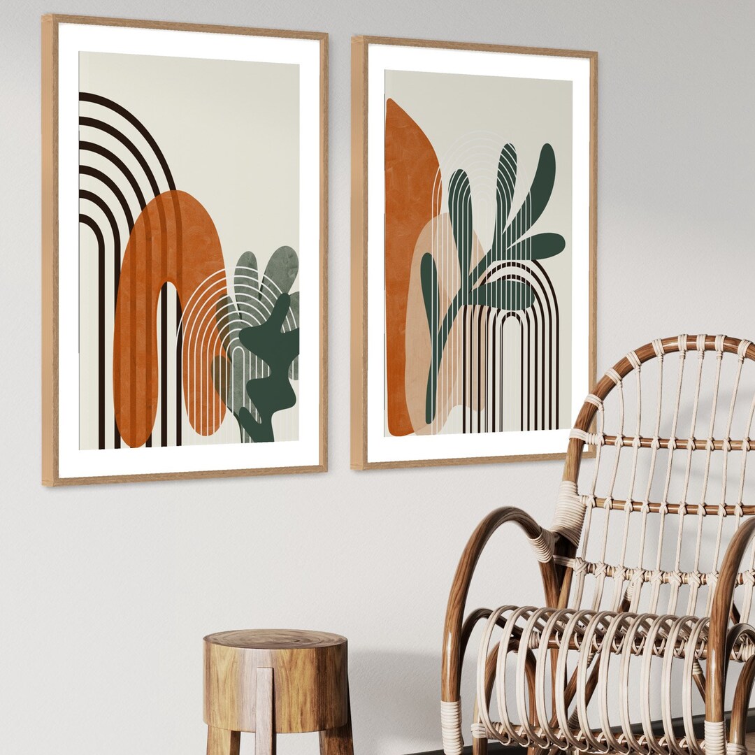 Boho Wall Art Set Boho Art Set of 2 Prints Printable Modern Art Boho ...