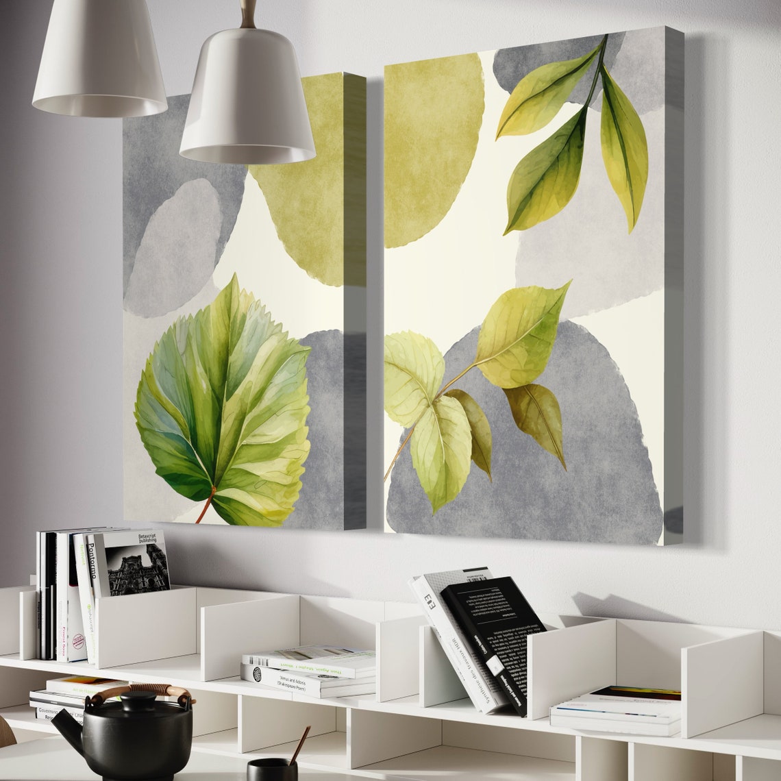 Abstract Botanical, Boho Style Prints, Earth Tone Wall Art, Mid Century ...