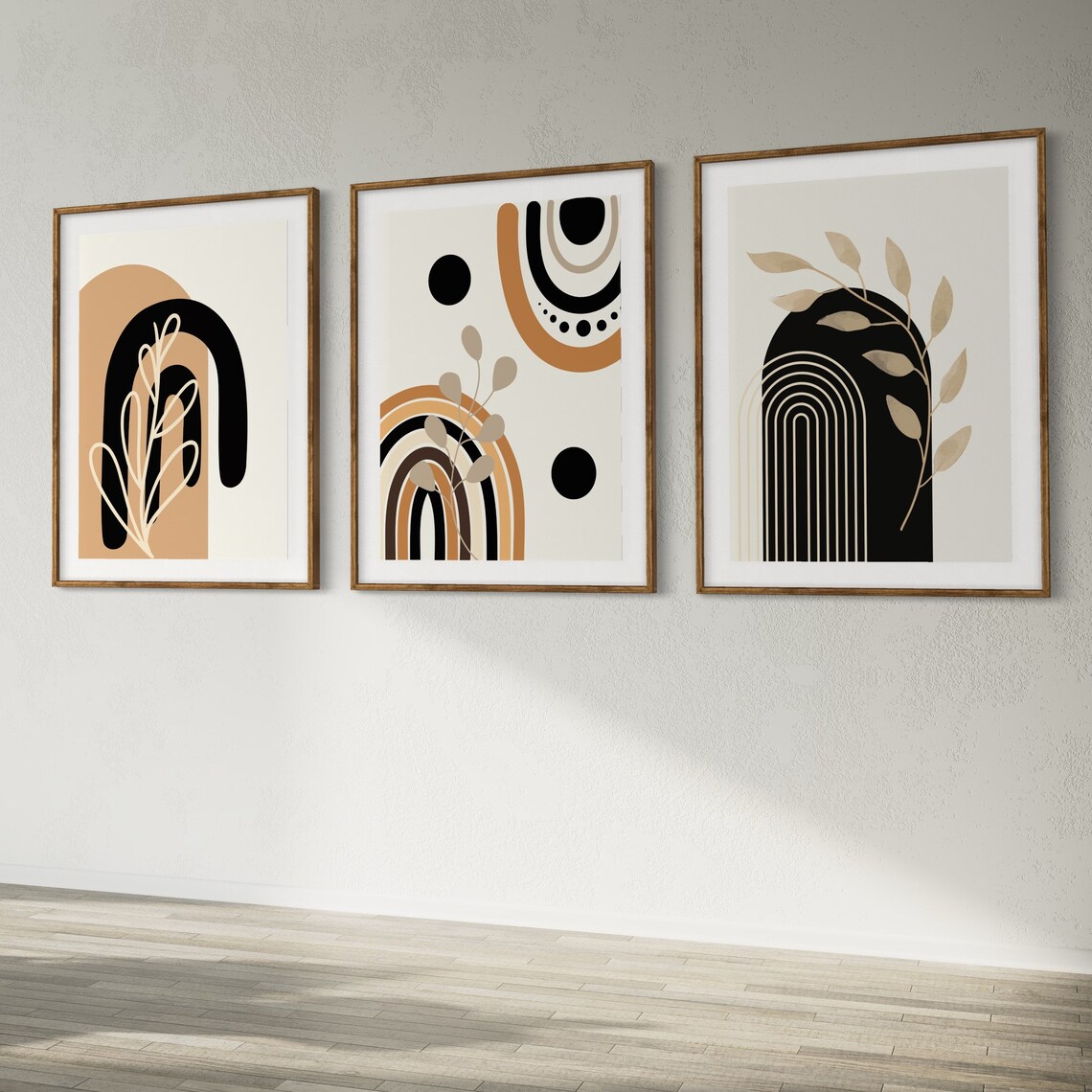 Boho Wall Art, Boho Art Prints Set of 3, Printable Wall Art, Boho Rainbow Prints, Abstract Boho ...